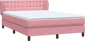 Box spring postel s matrací růžová 160x210 cm samet 3317870