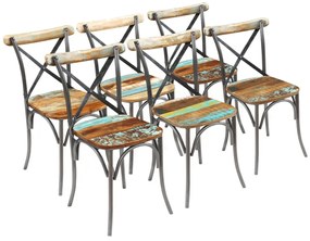 Jídelní židle 6 ks masivní recyklované dřevo,  274396