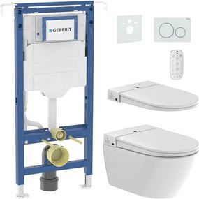 Závěsné WC s bidetem 1600W/230V + prkénko + tlačítko + modul + podložka + DO