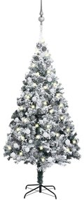 Umělý vánoční stromek s LED a sadou koulí zelený 180 cm PVC,  3077916 HangarStore.cz