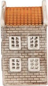 Šedý keramický domek na čajovou svíčku Lamont - 7*7*14 cm