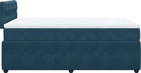 Box spring postel s matrací modrá 120 x 190 cm samet 3289996