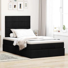 Osmanský rám postele s matrací černá 120x200cm textil 3313998