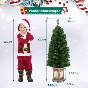 Costway 120 cm Umělý vánoční stromek v květináči s osvětlením a časovačem