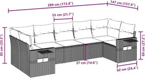 7dílná zahradní sedací souprava s poduškami hnědá polyratan 3252930