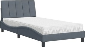 Postel s matrací Hanko tmavě šedá 100 x 200 cm samet 3208581
