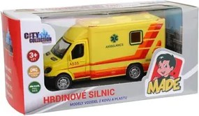 MaDe 10697 - Ambulance kovová, zpětný chod, 10 cm