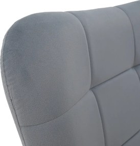 Relaxační křeslo ušák s podnožkou LUMEN - šedá Velvet látka