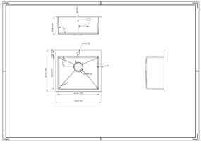 Gamma Gamma, 1-komorový nerezový dřez 550x500x210 mm, broušené zlato, GMA-S5550-GD