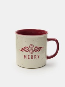 Sinsay - Vánoční hrnek s nápisem „Merry“ - červená