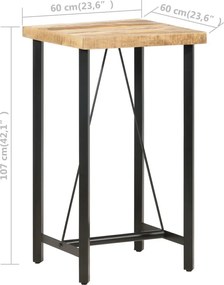 vidaXL Barový stůl 60 x 60 x 107 cm hrubé mangovníkové dřevo [286610]