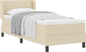 Postel s boxspringem s čelo Krémová 200 x 80 cm textil 3341137