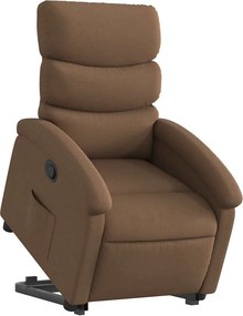 Zvedací polohovací křeslo hnědé textil 3203982