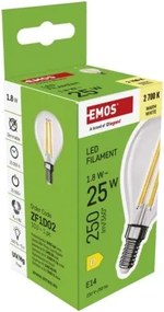 Emos lighting LED žárovka Filament Mini Globe / E14 / 1,8 W (25 W) / 250 lm / teplá bílá 1525731251