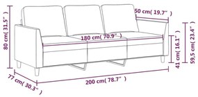 Petromila 3místná pohovka krémová 180 cm umělá kůže