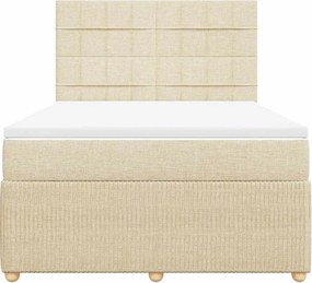 Box spring postel s matrací krémová 140x200 cm textil 3294384