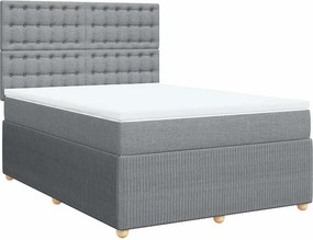 Box spring postel s matrací světle šedá 140 x 190 cm textil 3294365