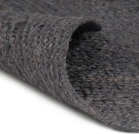 Ručně vyrobený koberec z juty kulatý 90 cm tmavě šedý 133665