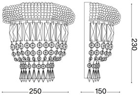 Ideal Lux - Křišťálové nástěnné svítidlo DUBAI 2xE14/28W/230V lesklý chrom