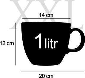 KAFIŠTOOO - MEGA XXL keramický hrnek 1000 ml