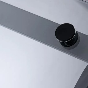 BPS-koupelny Posuvné sprchové dveře HYD-PD03B 100 černé/transparent pro instalaci do niky + vanička HYD-OSV-ST03A 100x80 bílá