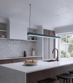 LED Přisazený/lustr na lanku LED/44W/230V 6000K 120 cm černá