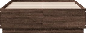 Rám postele s LED osvětlením hnědý dub 135 x 190 cm kompozit 3209652
