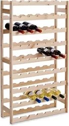 Dřevěný regál na víno, 54 láhví