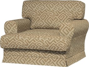 Potah na křeslo IKEA Ekeskog barva béžová látka pletený vzor, vzorované