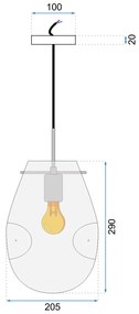 Toolight - Skandidávské závěsné svítidlo APP329-1CP, stříbrná, OSW-00329