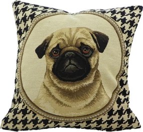 Gobelínový oboustranný polštářek Mops - 32*15*32 cm