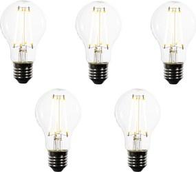 Sada 5 LED žárovek E27 A60 čirých 2,2W 470 lm 3000K