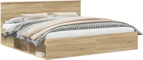 Rám postele s čelo Sonoma 200 x 200 cm Masivní borové dřevo 3410557