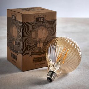 Brilliant 80179 Skleněná LED žárovka E27 G125 Filament GLOBE ribbed