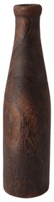 Hogewoning Dřevěná úzká váza tmavá 40 cm