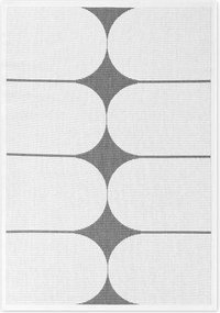 NORTHRUGS, Kusový koberec Duet Bowen 106244 Black/White - na ven i na doma, 200x290, černobílá, chodba / předsíň