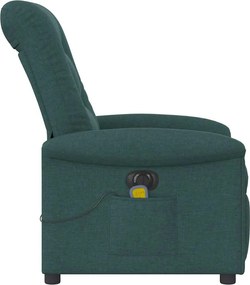 Elektrické masážní polohovací křeslo tmavě zelené textil 3303250