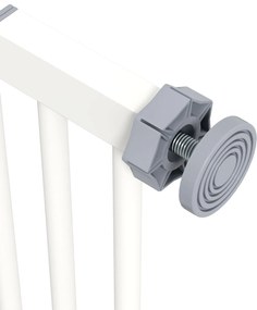 Bezpečnostní branka PawHut pro psy, zábrana, 74-87 cm, schodišťová branka pro domácí zvířata, branka pro psy včetně nástavce, bezpečnostní branka bez…