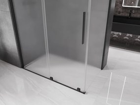 Mexen Velar, sprchový kout s posuvnými dveřmi 130 x 70 cm, 8mm sklo námraza, černá matná, 871-130-070-31-70