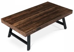 Konferenční stolek 130x70 masiv borovice kov černý lak AHG-534 PINE