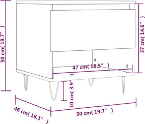 vidaXL Konferenční stolky 2 ks 50x46x50cm kompozitní dřevo [830911] Barva: šedá sonoma