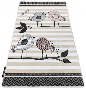 Dywany Łuszczów, Dětský kusový koberec Petit Birds cream, 140x190, šedá, dětský pokoj