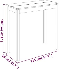 Barový stůl MDF černý 115 x 55 x 107 cm 240378