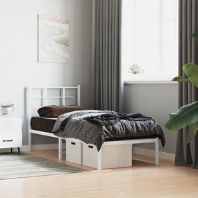 vidaXL Kovový rám postele s čelem 75 x 190 cm [355600] Barva: Bílá