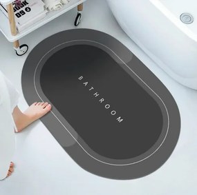 Rychleschnoucí koupelnová předložka - oválná Rozměr: 60x90 cm, Varianta: černá, Bathroom