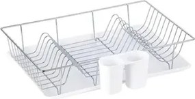 MSV SAKURA odkapávač na nádobí bílý / chromovaná ocel / 48 x 30 x 10 c