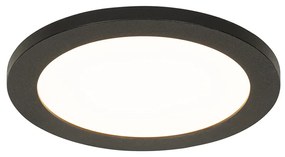 Moderní stropní svítidlo černé 22,5 cm včetně LED IP44 - Steve