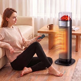HOMCOM keramický teplovzdušný ventilátor s chytrým ovládáním, 2000 W