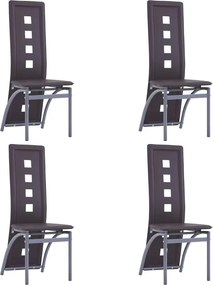 vidaXL Jídelní židle 4 ks umělá kůže [281718] Barva: Hnědá