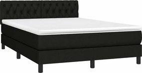 Box spring postel s matrací a LED černá 140x200 cm textil 3133399